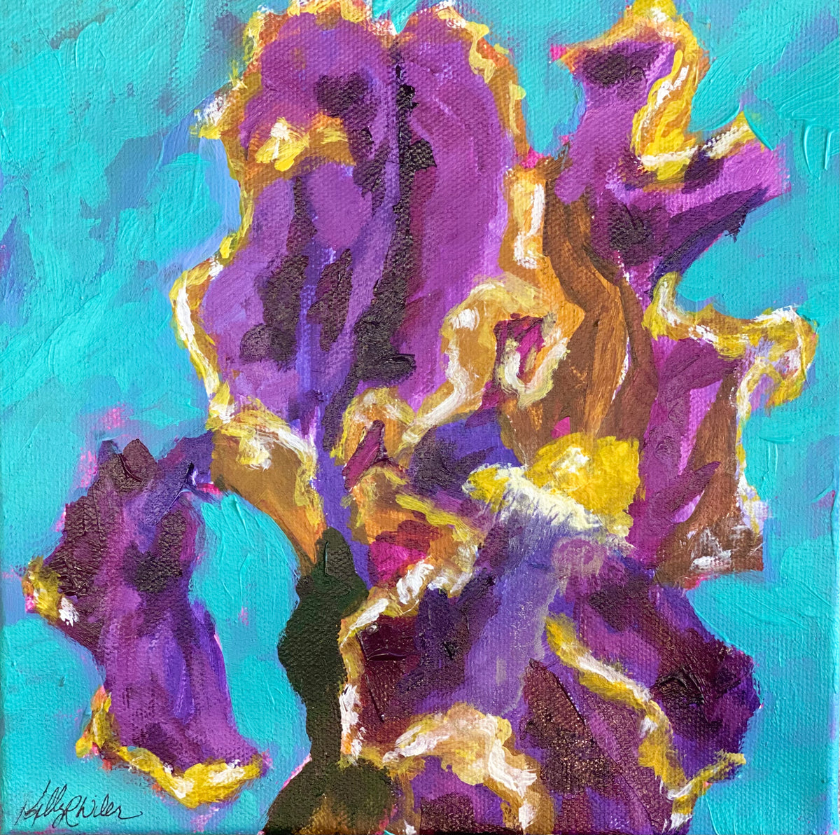 Bearded Iris Girl Upcycled